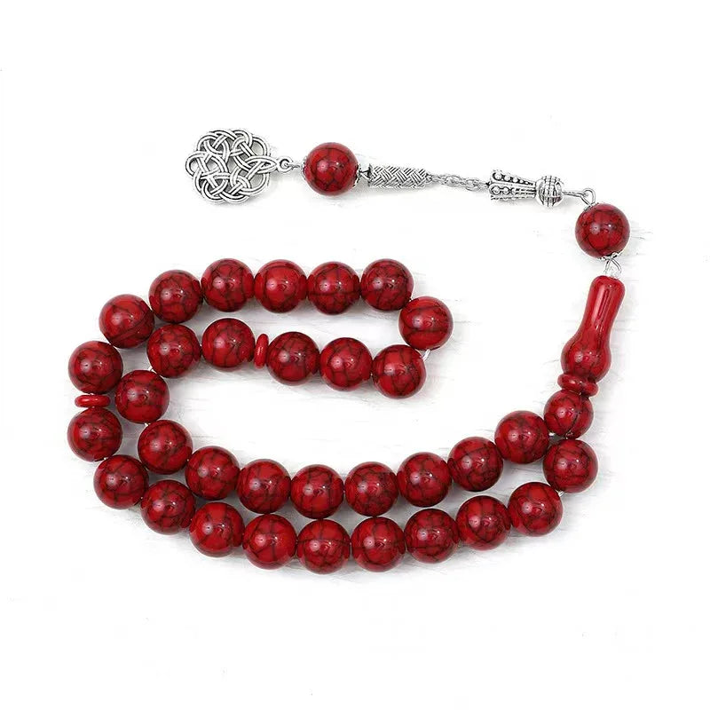 Muslim Prayer Beads 33 Beads - Tasbih Islamic Rosary – Red Leaf Forest